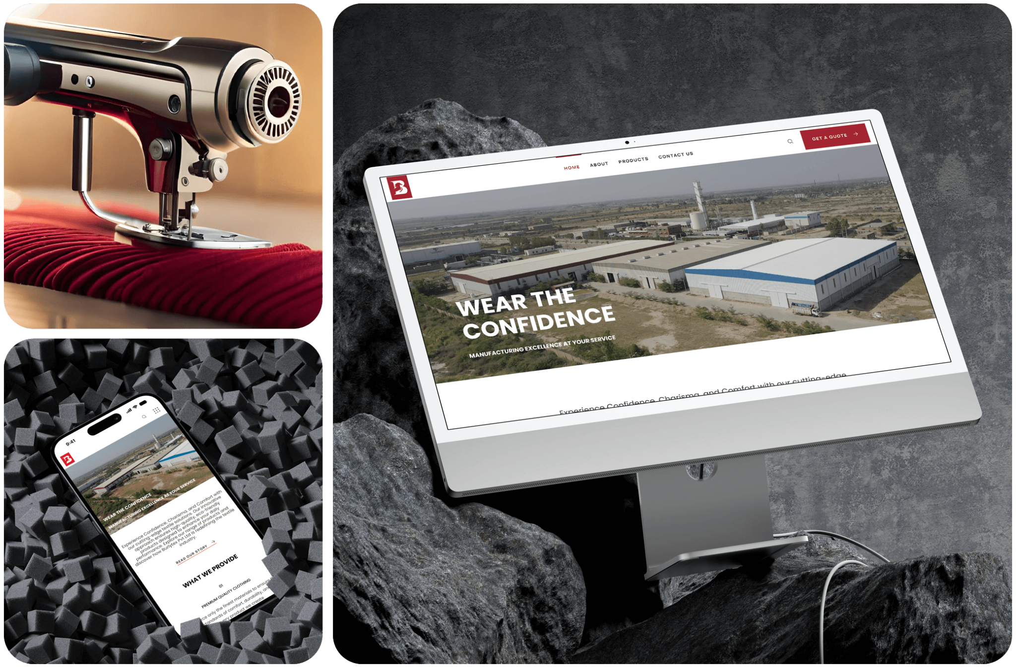 Custom Manufacturing Website Design for Burlytex